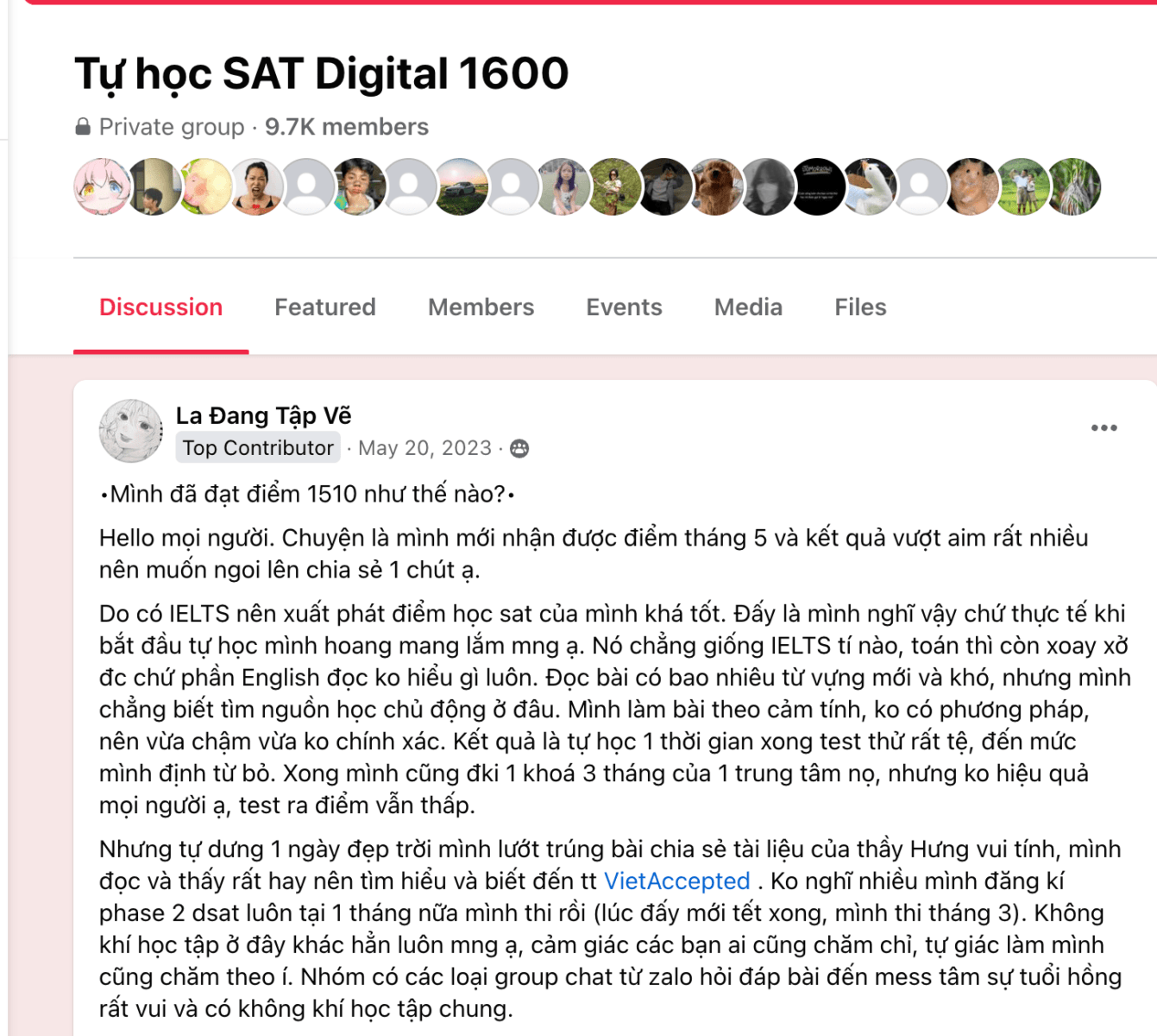Hoa Lâm – 1510 SAT – THPT Uông Bí Quảng Ninh - VietAccepted